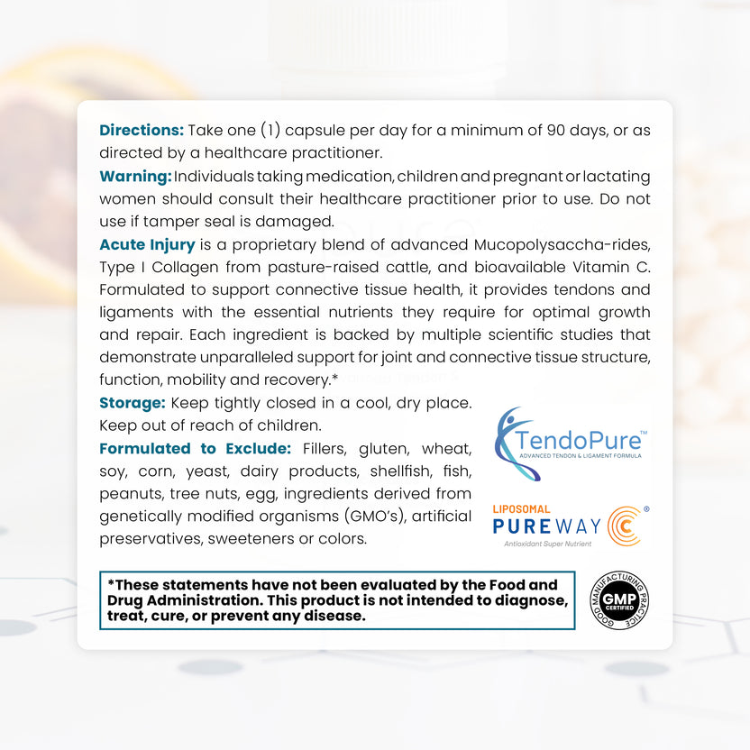 Acute Injury - 90 Capsules - Tendon and Ligament... – Pure TheraPro Rx